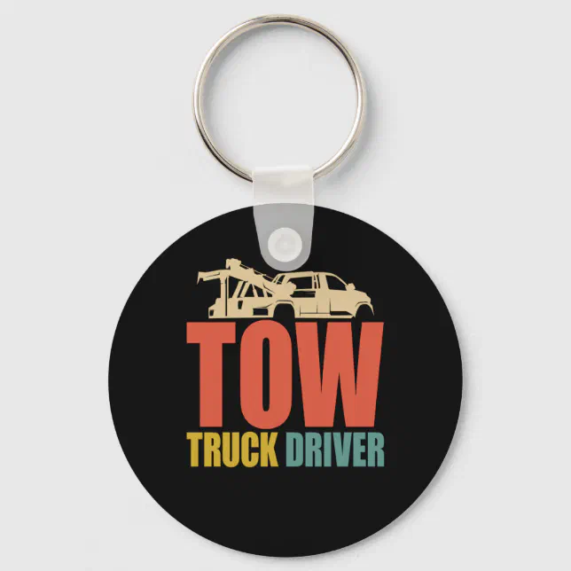 Retro Tow Truck Driver Wrecker Recovery Vehicle Keychain | Zazzle
