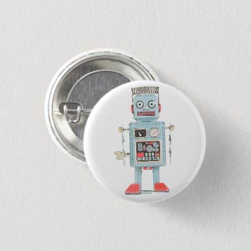 Retro Toy Robot Button | Zazzle