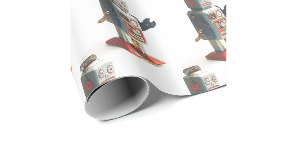 Retro Toy Robot Wrapping Paper | Zazzle
