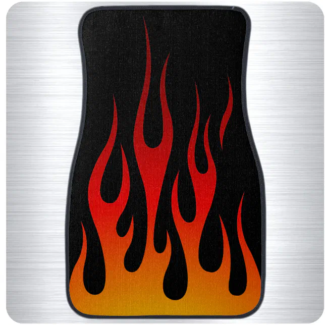 Retro Traditional Hot Rod Flames Custom Racing Car Floor Mat | Zazzle