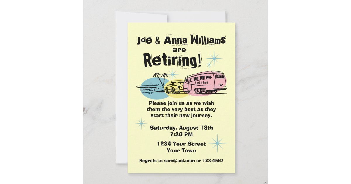 Retro Trailer Retirement Party Invitation | Zazzle