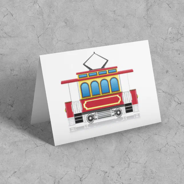 Retro Tram Illustration Card | Zazzle