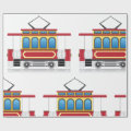 Retro Tram Illustration Wrapping Paper | Zazzle