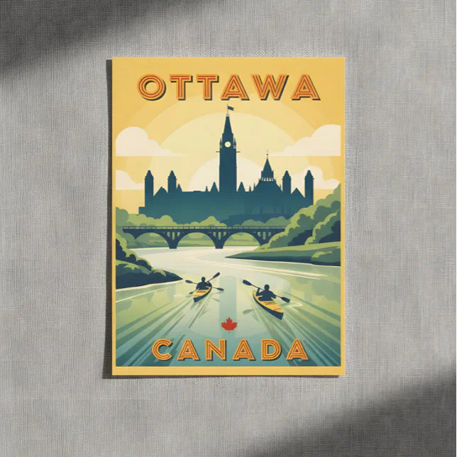 Retro travel poster of Ottawa Canada Postcard | Zazzle