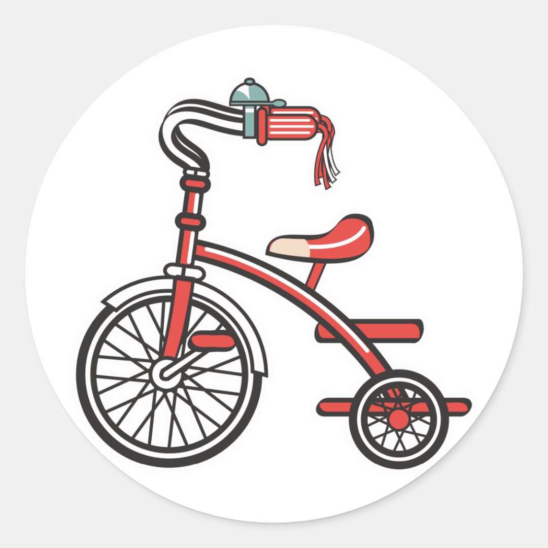 retro tricycle classic round sticker | Zazzle
