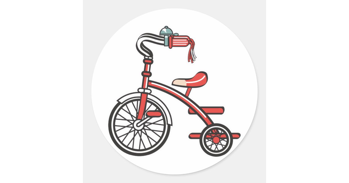 retro tricycle classic round sticker | Zazzle