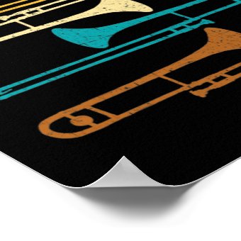 Retro Trombone - Jazz Poster | Zazzle