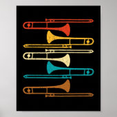 Retro Trombone - Jazz Poster | Zazzle