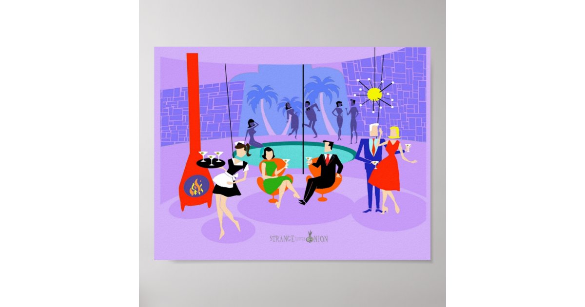 Retro Tropical Cocktail Party Poster Zazzle
