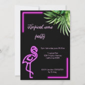 Retro tropical neon pink flamingo 50th birthday invitation | Zazzle