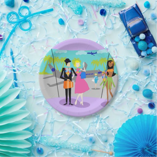 Retro Tropical Vacation Paper Plate | Zazzle