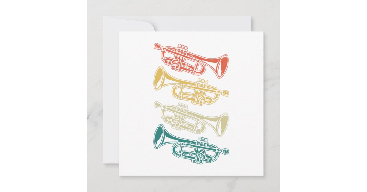 Retro Trumpet Instrument Gift Music Trumpet Invitation | Zazzle