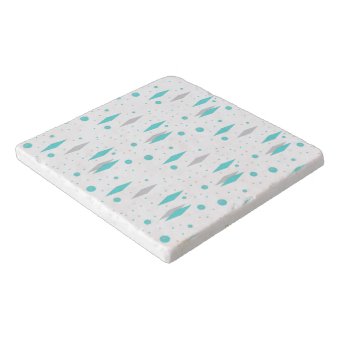 Retro Turquoise Diamond & Starburst Trivet | Zazzle