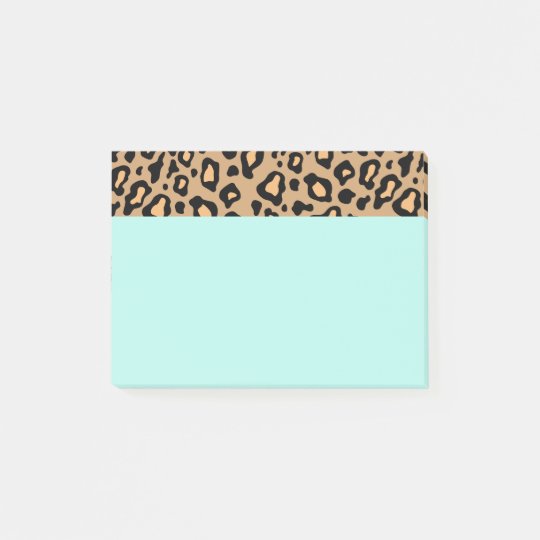 Retro Turquoise Office Leopard Print Post It Notes | Zazzle.com