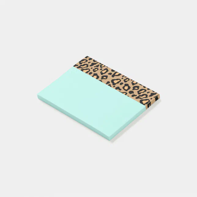 Retro Turquoise Office Leopard Print Post It Notes | Zazzle