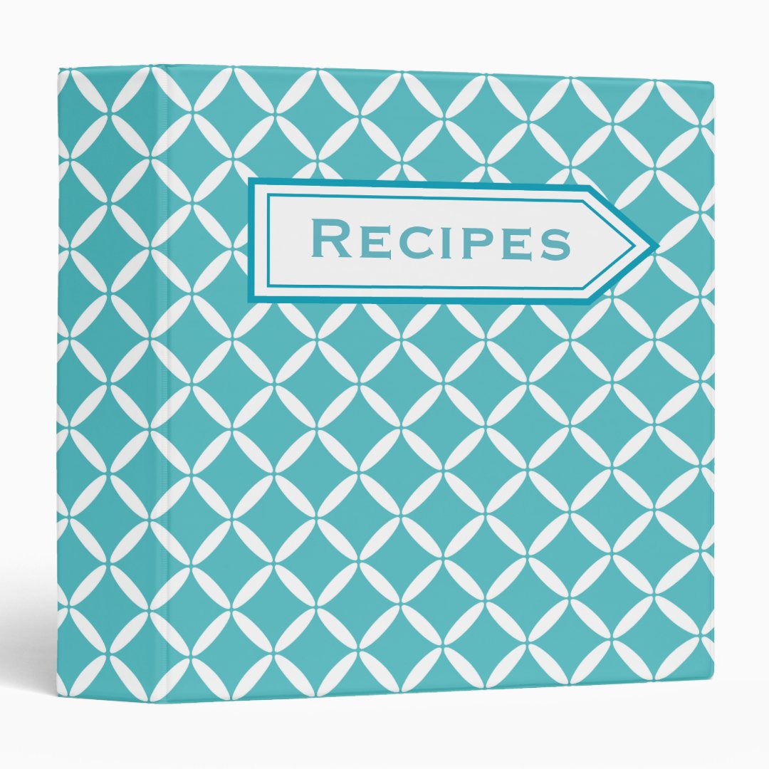 Retro Turquoise Recipe Binder | Zazzle
