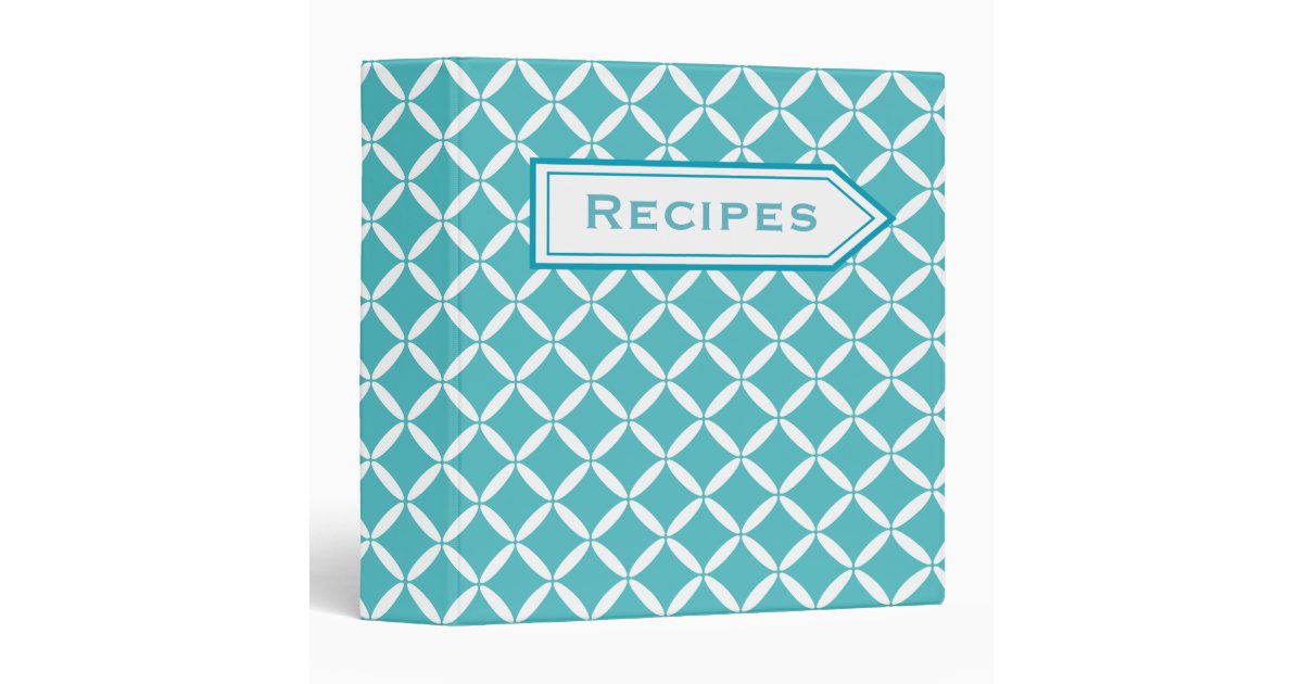 Retro Turquoise Recipe Binder | Zazzle