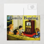 Retro TV Family Postcard (Family Bonding) | Zazzle