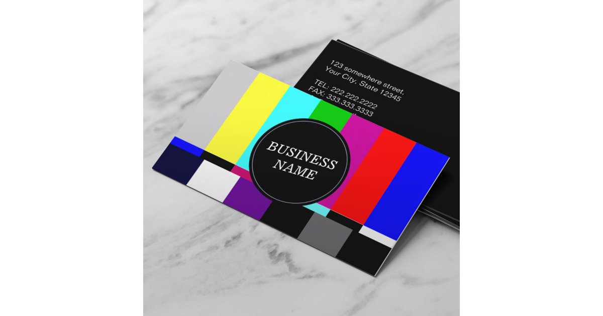 Retro TV Screen Advertising Business Card | Zazzle