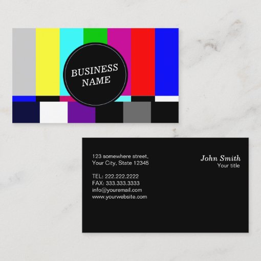 Retro TV Screen Advertising Business Card | Zazzle
