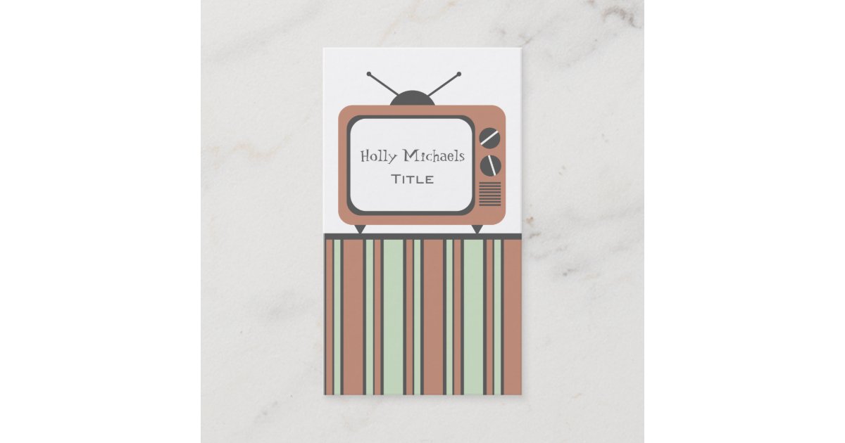 Retro TV Set Business Card | Zazzle