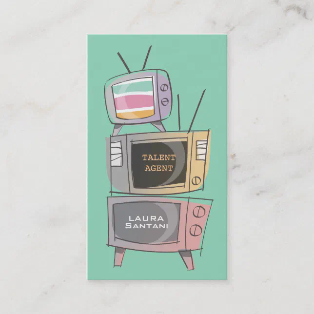 Retro TV's Acting Agent Agency Show Business Cards | Zazzle