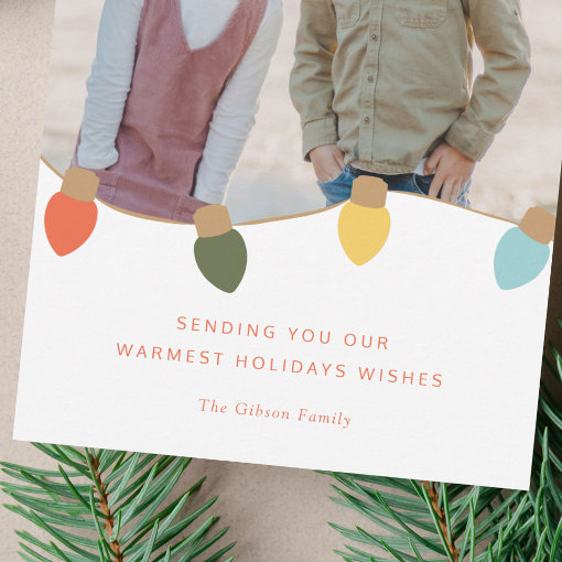 Retro Twinkle Lights Holiday Card | Zazzle