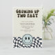 Retro Two Fast Boy 2nd Birthday Party checkered Invitation | Zazzle
