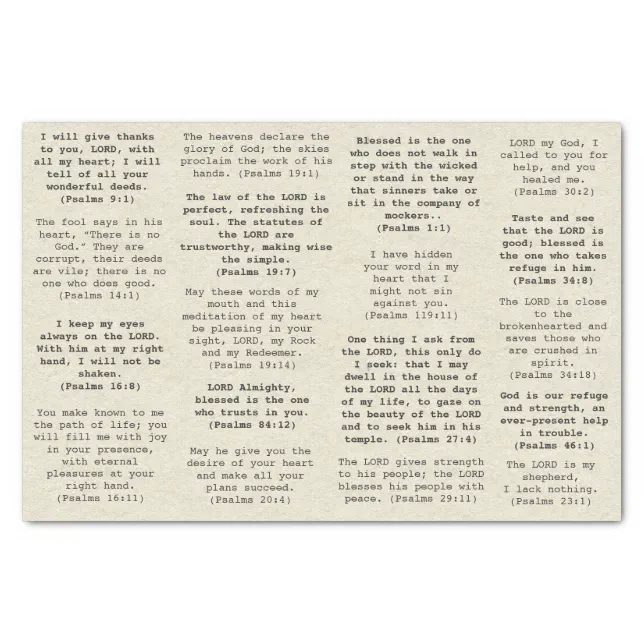 Retro Typewriter Bible Psalm Verses for Journals Tissue Paper | Zazzle