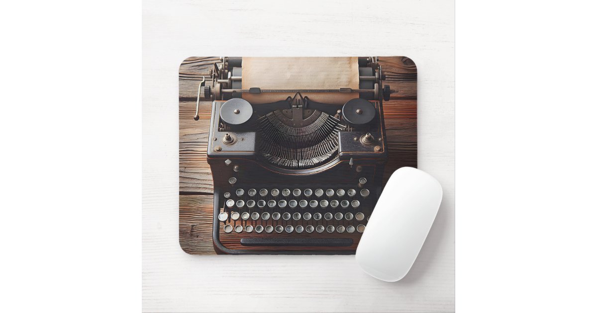 Retro Typewriter With Paper Mouse Pad | Zazzle