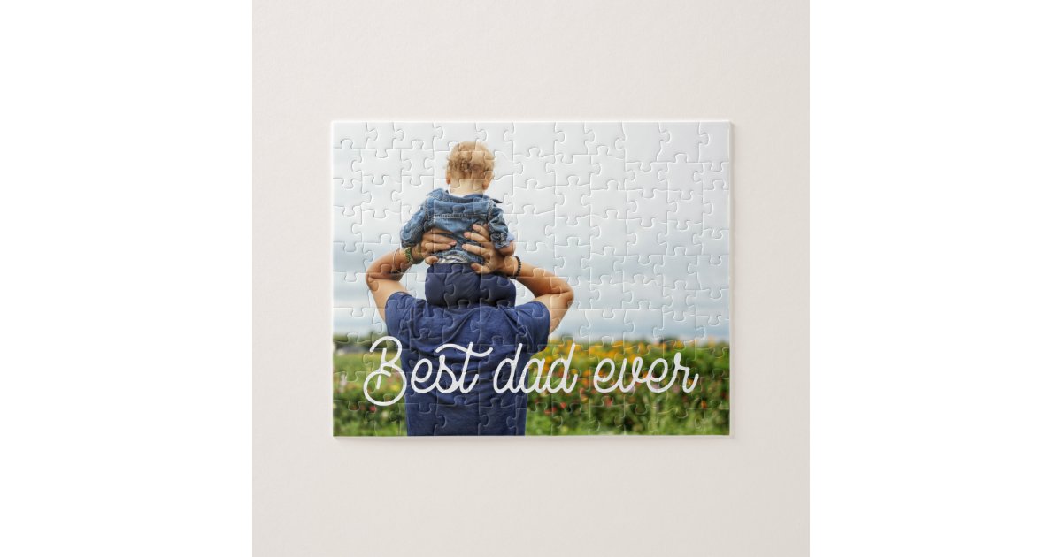 Retro typography Best dad ever Fathers day Jigsaw Puzzle | Zazzle