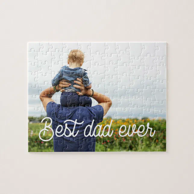 Retro typography Best dad ever Fathers day Jigsaw Puzzle | Zazzle
