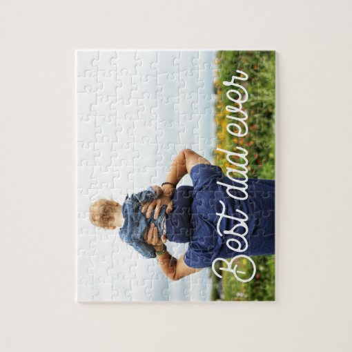 Retro typography Best dad ever Fathers day Jigsaw Puzzle | Zazzle