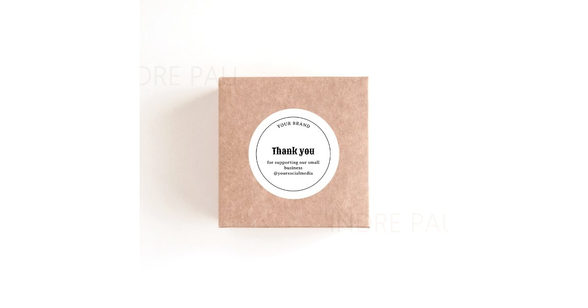 Retro Typography Business Thank you Sticker | Zazzle