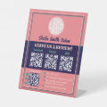 Retro Typography Cool Business Leave a Review Pedestal Sign | Zazzle