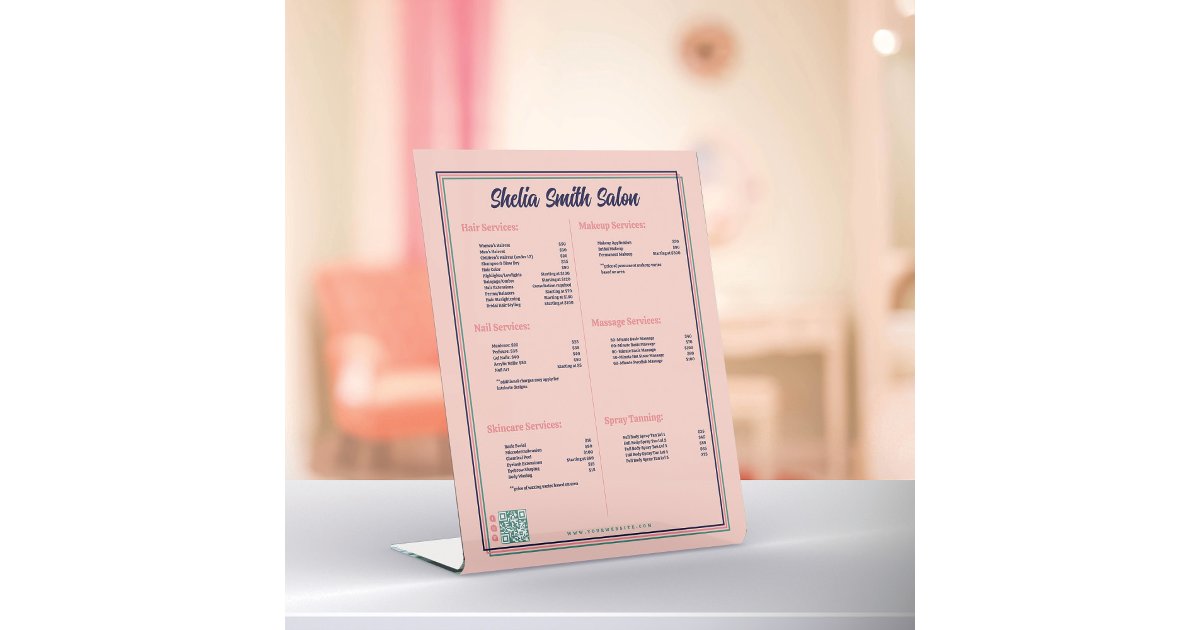 Retro Typography Cool Business Price List Pedestal Sign | Zazzle