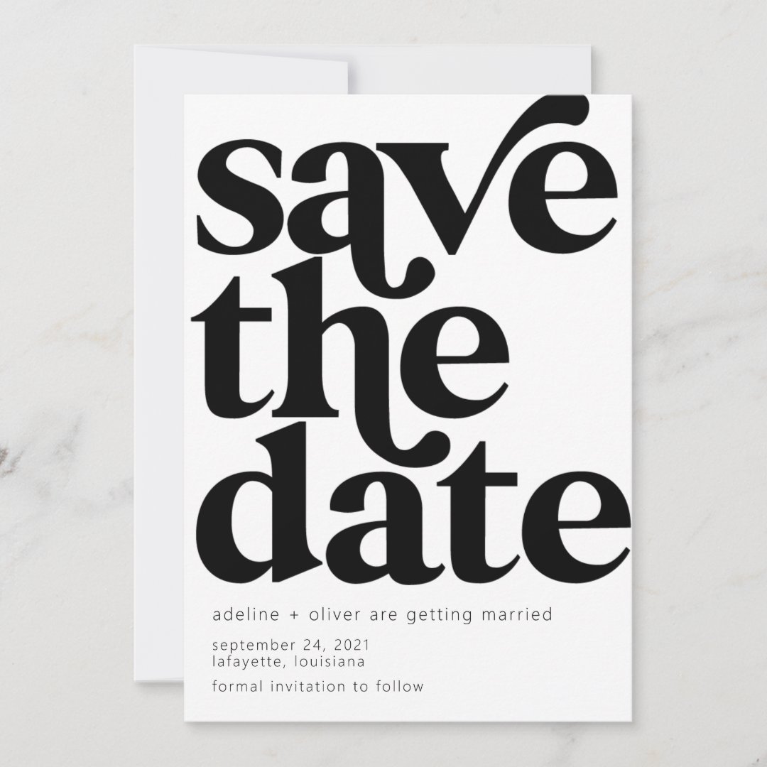 Retro Typography Save the Date Cards | Zazzle