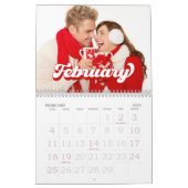 Retro Typography Style Text, Editable Custom Photo Calendar | Zazzle