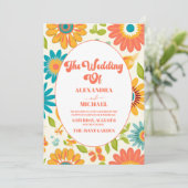 Retro Typography Summer Sun Wedding Invitation | Zazzle