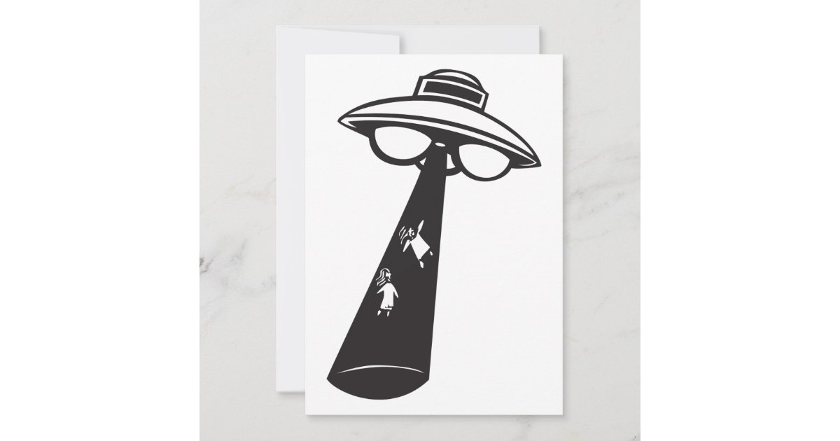 Retro UFO Abduction Graphic Alien Sci-Fi Invitation | Zazzle