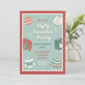 Retro Ugly Sweater Party Holiday Invitation | Zazzle