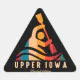 Retro Upper Iowa Kayaking Triangle Sticker | Zazzle