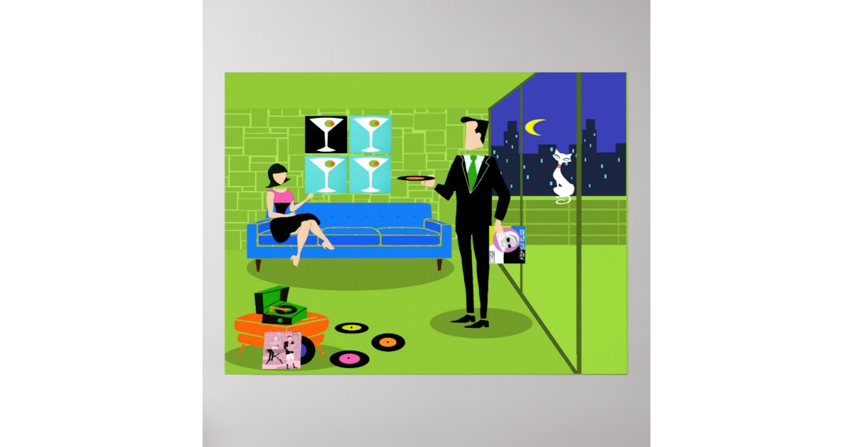 Retro Urban Couple Poster | Zazzle