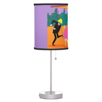 Retro Urban Rooftop Party Table Lamp | Zazzle