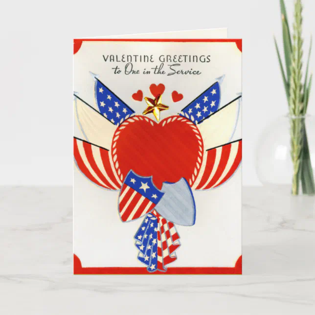 Retro US Military Valentine's Day Card | Zazzle