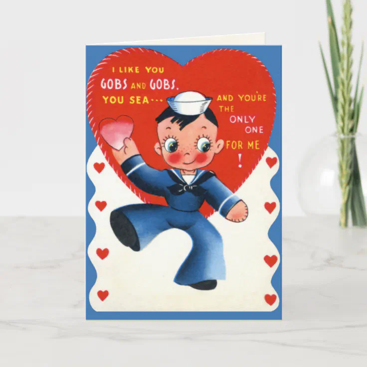 Retro US Military Valentine's Day Card - Navy | Zazzle