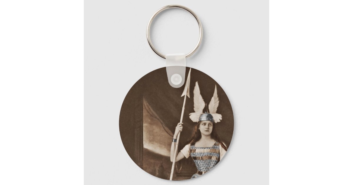 Retro Valkyrie Girls Keychain | Zazzle