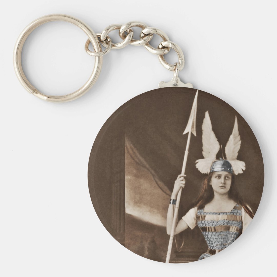 Retro Valkyrie Girls Keychain | Zazzle