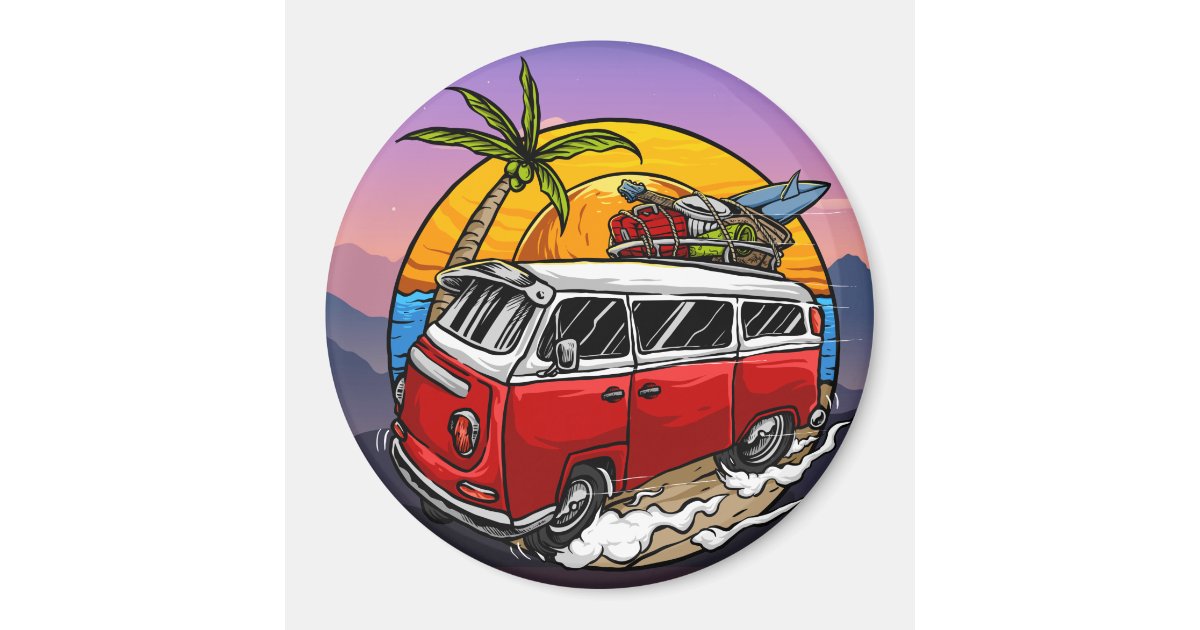 Retro Van Magnet | Zazzle