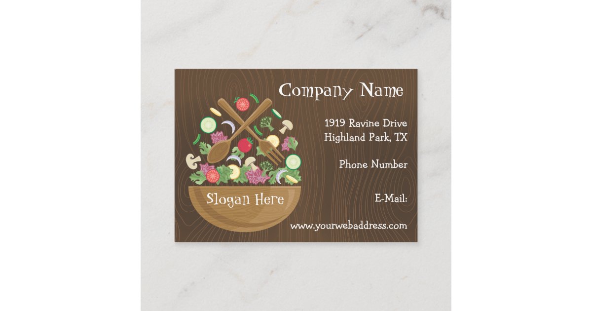Retro Vegetable Bowl Business Card | Zazzle